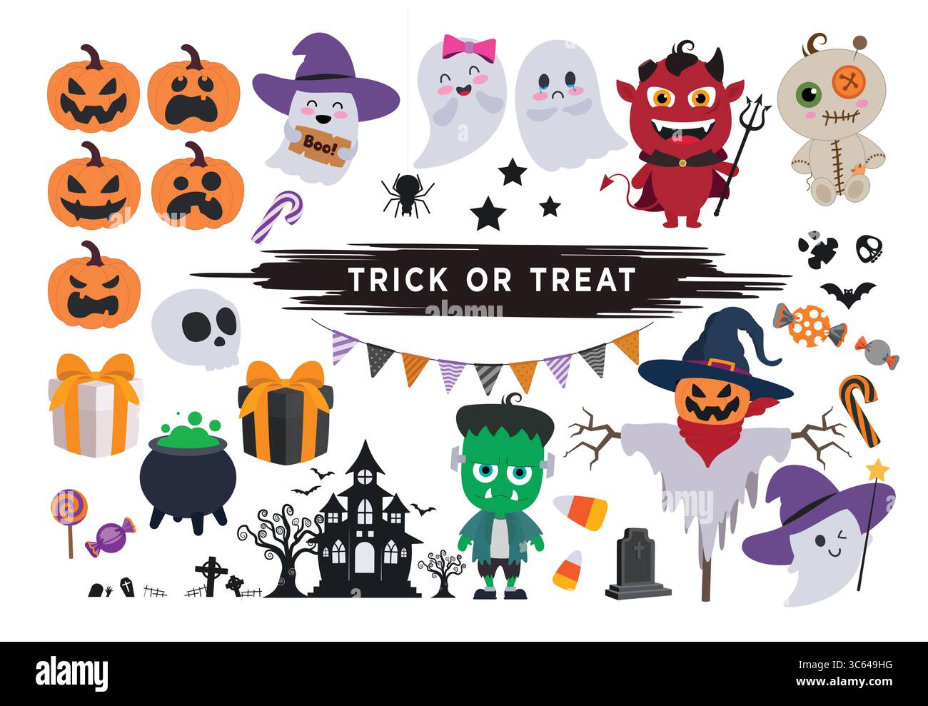 Halloween elements vector set Stock Vector Images - Alamy