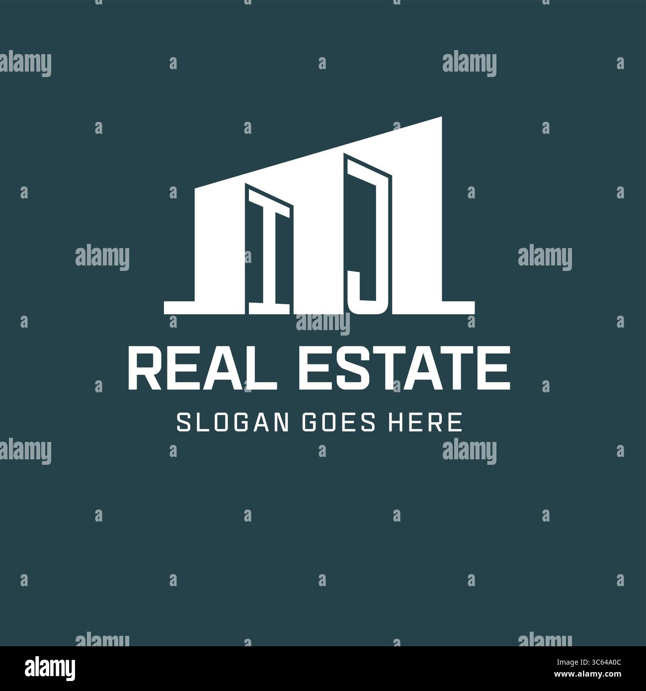 Initial IJ logo for real estate with simple building icon design ideas ...