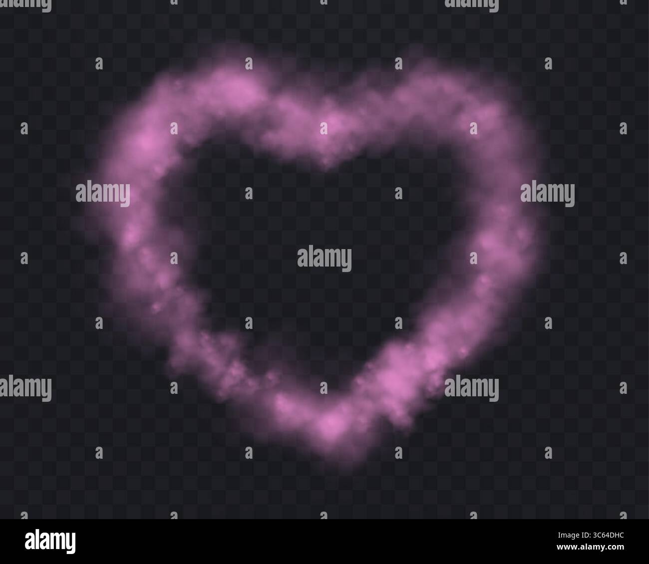 Pink smoke circle or haze on a transparent background. Magic fog, vapor ...