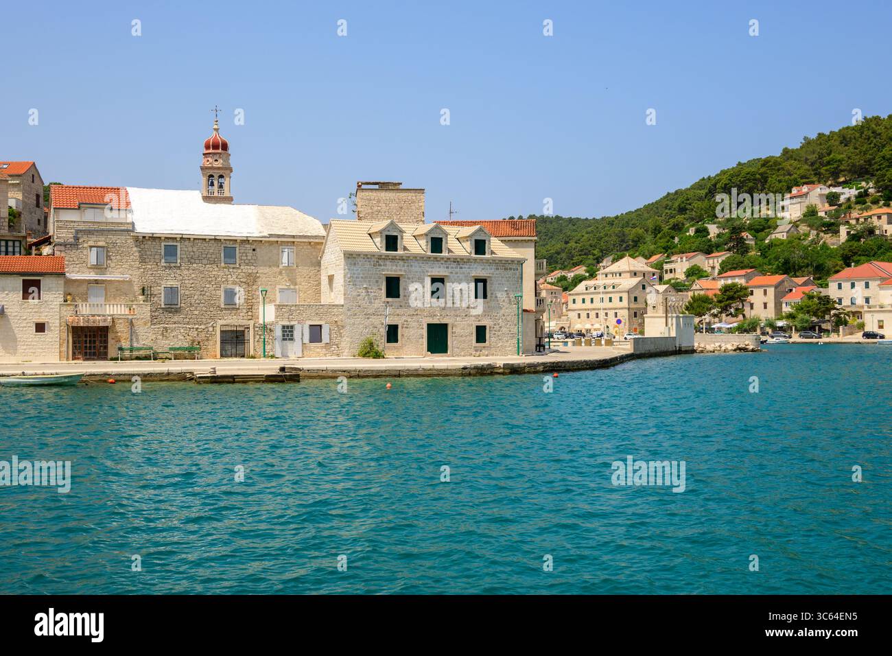 Traditional Croatian architecture in Pucisca town on the island of Brac ...