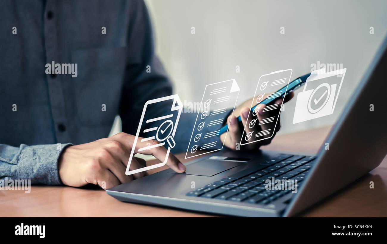 Document Verification and Digital Approval Process Stock Photo - Alamy