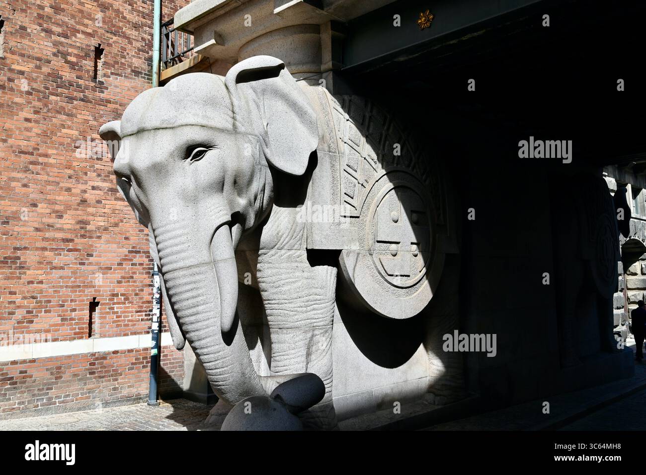 Elephant Tower, Carlsberg with carved stone elephants and pre-nazi ...