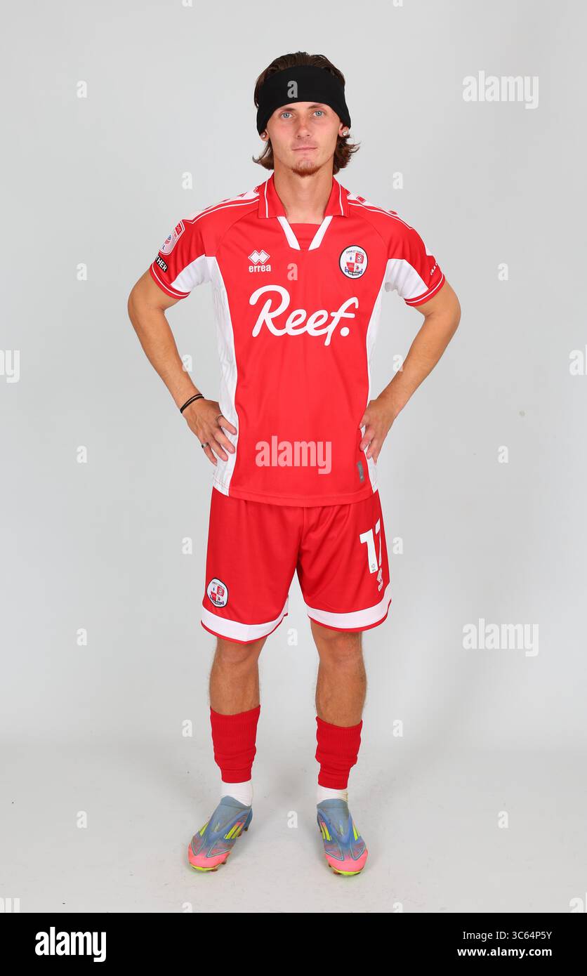 Crawley Town Football Club Kyle Scott portraits. 29 July 2025 Stock ...