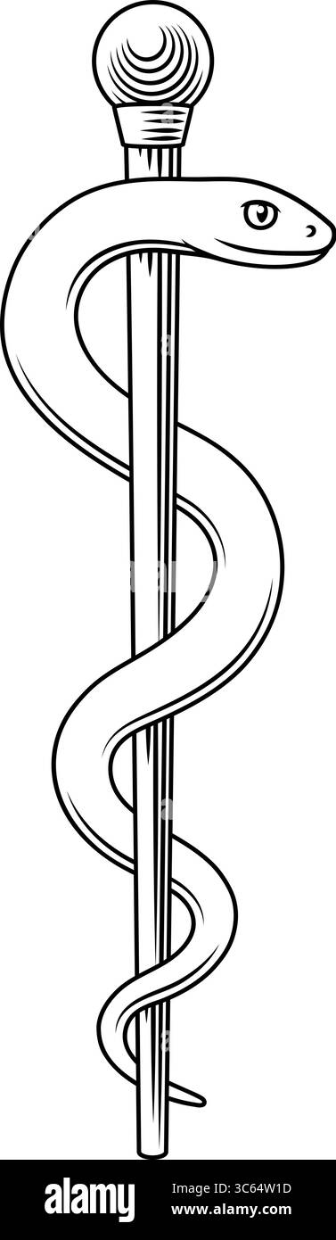Rod Of Asclepius Doctor Caduceus Medical Symbol Stock Vector Image ...