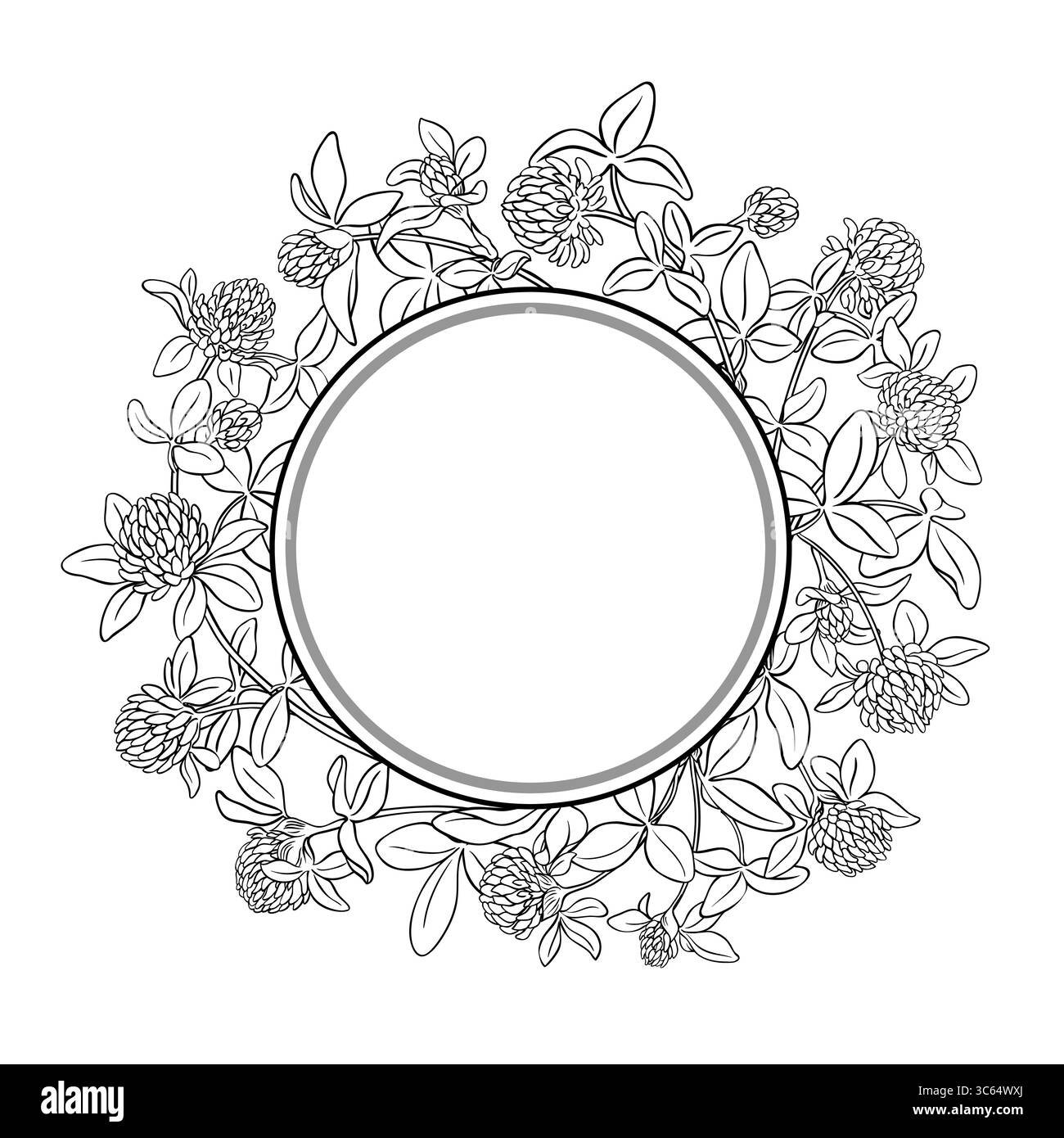 Shamrock clover round frame Cut Out Stock Images & Pictures - Alamy