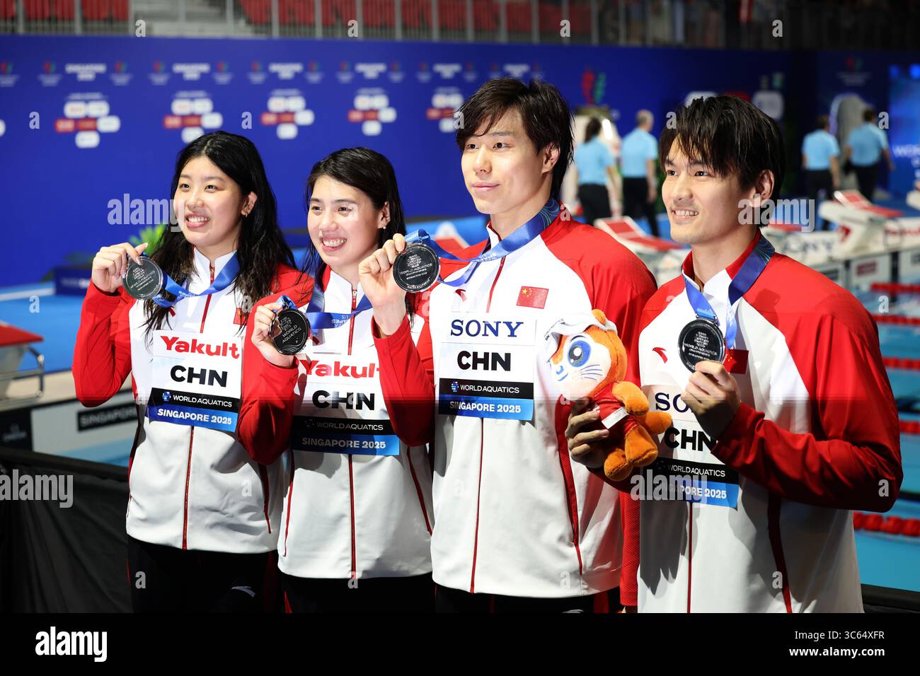 Singapore City, Singapore.30th July 2025. The Chinese team of Xu Jiayu ...