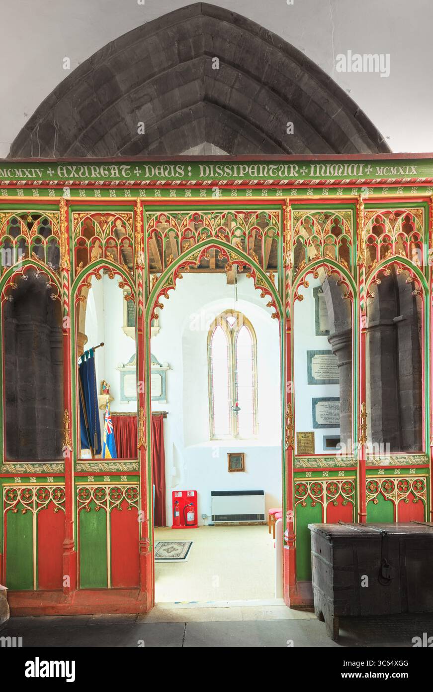 Painted screen leading to the Lady chapel at All Saints anglo-saxon ...
