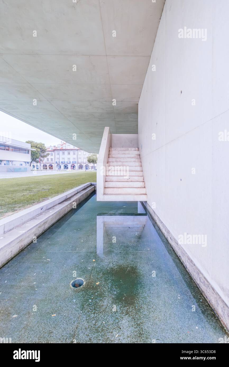 Concrete Staircase Over Water Feature At Viana Do Castelo Library With ...
