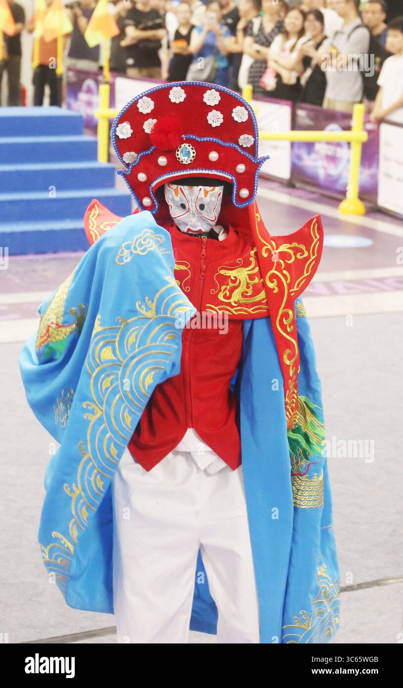 A humanoid robot from Ushu Technology performed Sichuan Opera face ...