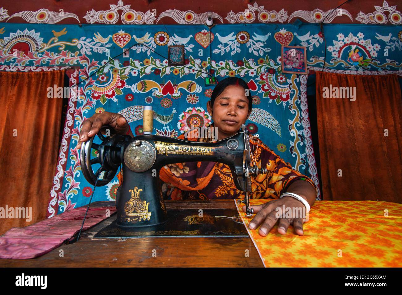 Chapai Nawabganj, Bangladesh - 14 June 2019: View of a woman focused on ...