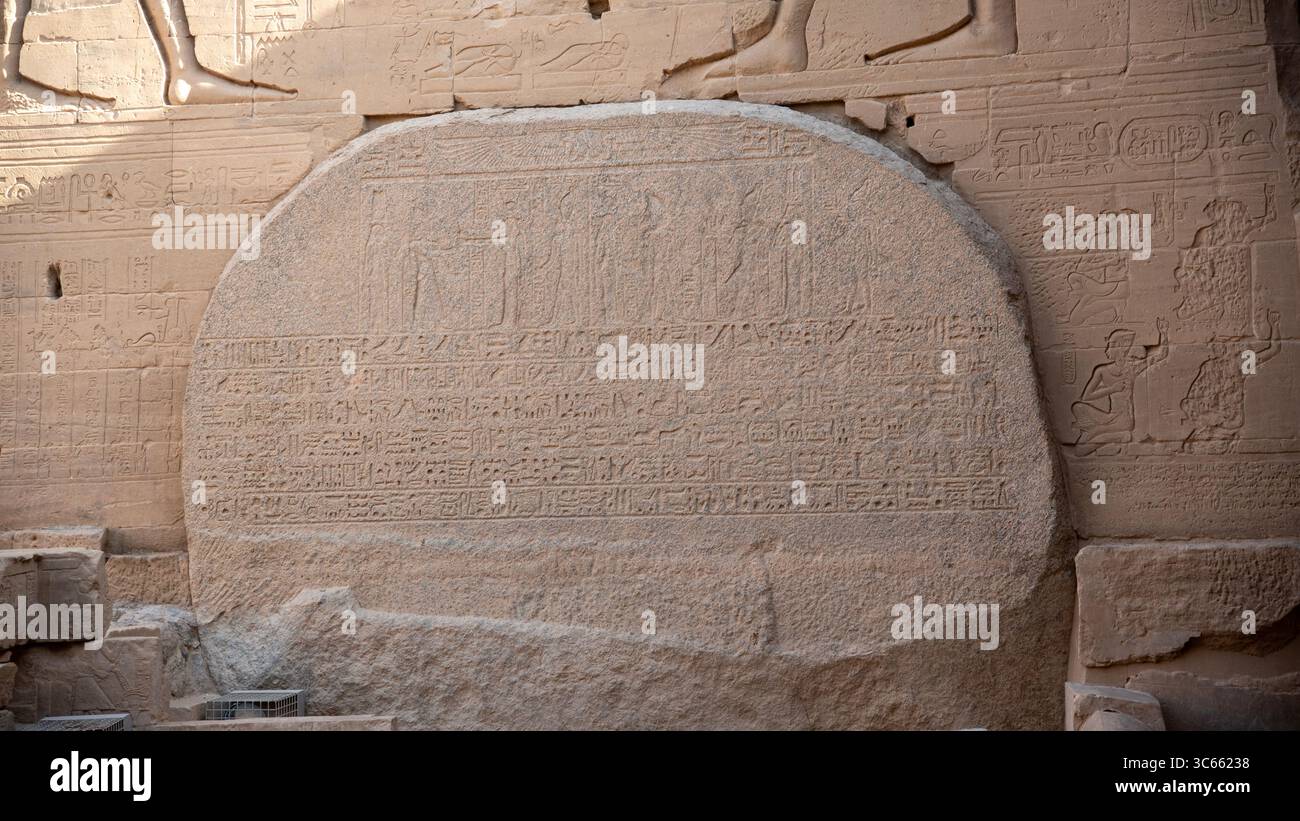 Stela of Ptolemy VI and Cleopatra II recording tax grant to the Temple ...