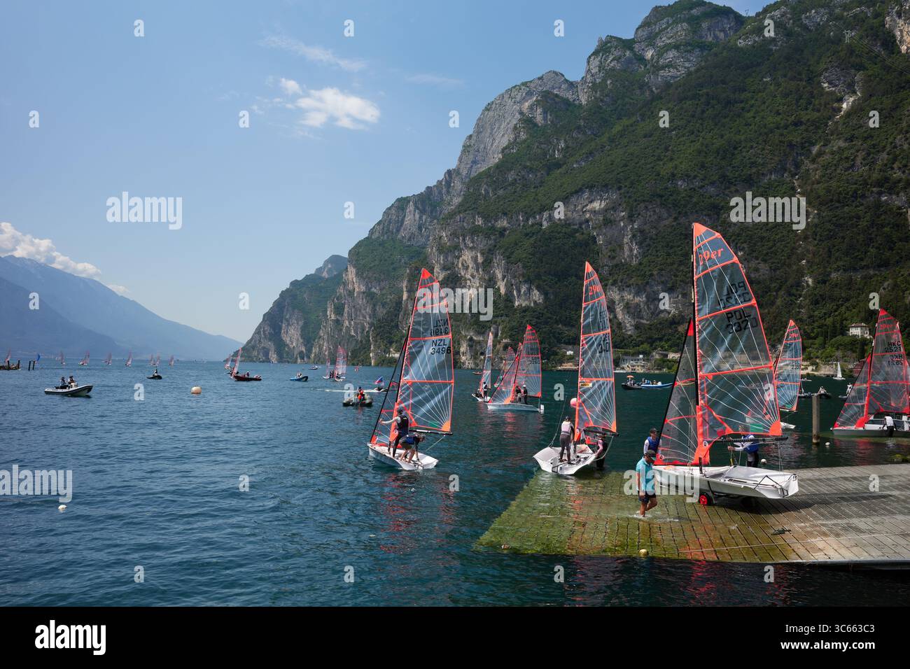 The launching of 29er class sailing dinghies at the 2025 European ...