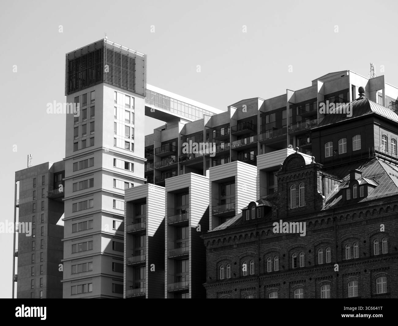 View contemporary residential buildings Black and White Stock Photos ...