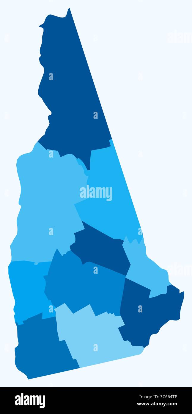 Map of New Hampshire with counties. Just a simple state border map with ...