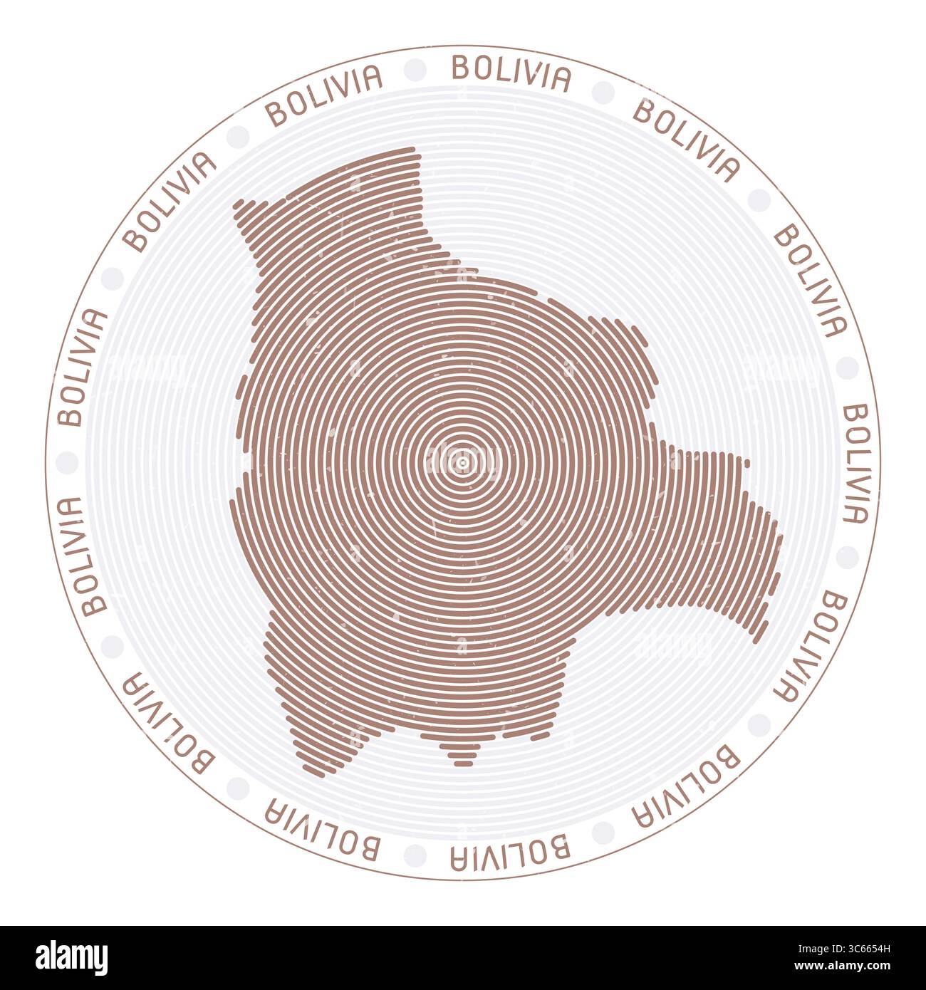 Bolivia shape radial arcs. Country round icon. Bolivia logo design ...