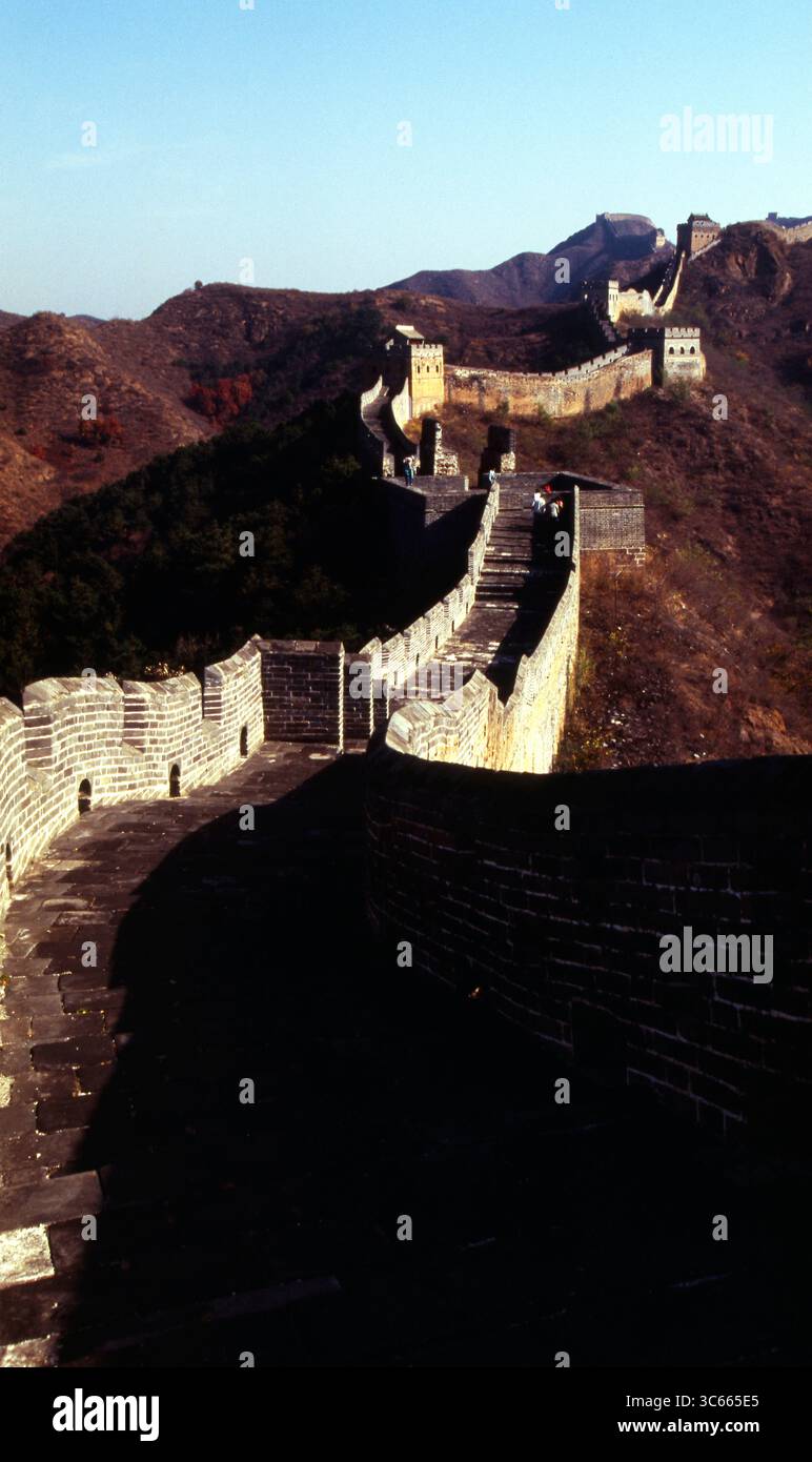 The Great Wall of China - Winding Stone Fortification over Mountain ...