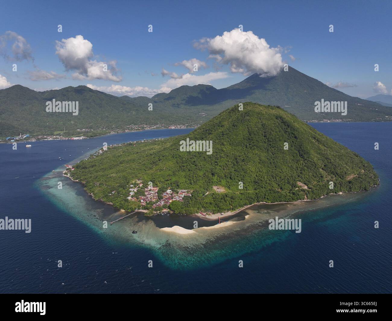 Gamalama volcano island in Ternate, eastern Indonesia. Part of North ...