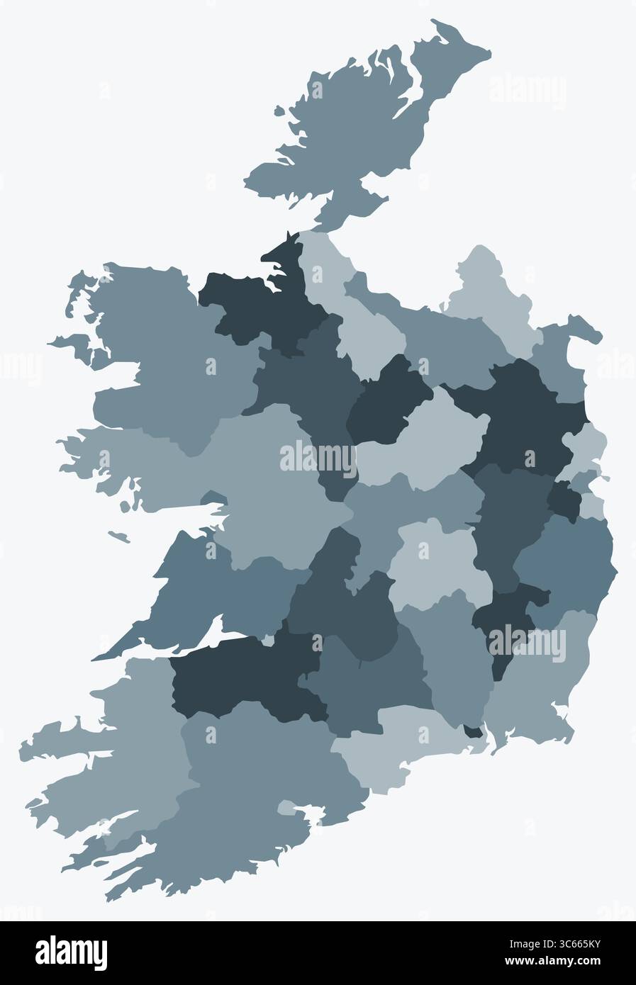 Map of Ireland with regions. Just a simple country border map with ...
