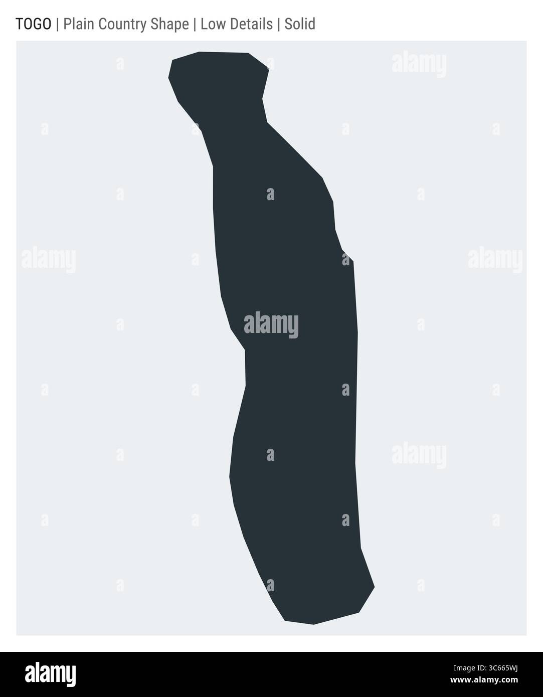 Togo plain country map. Low details. Solid style. Shape of Togo. Vector ...
