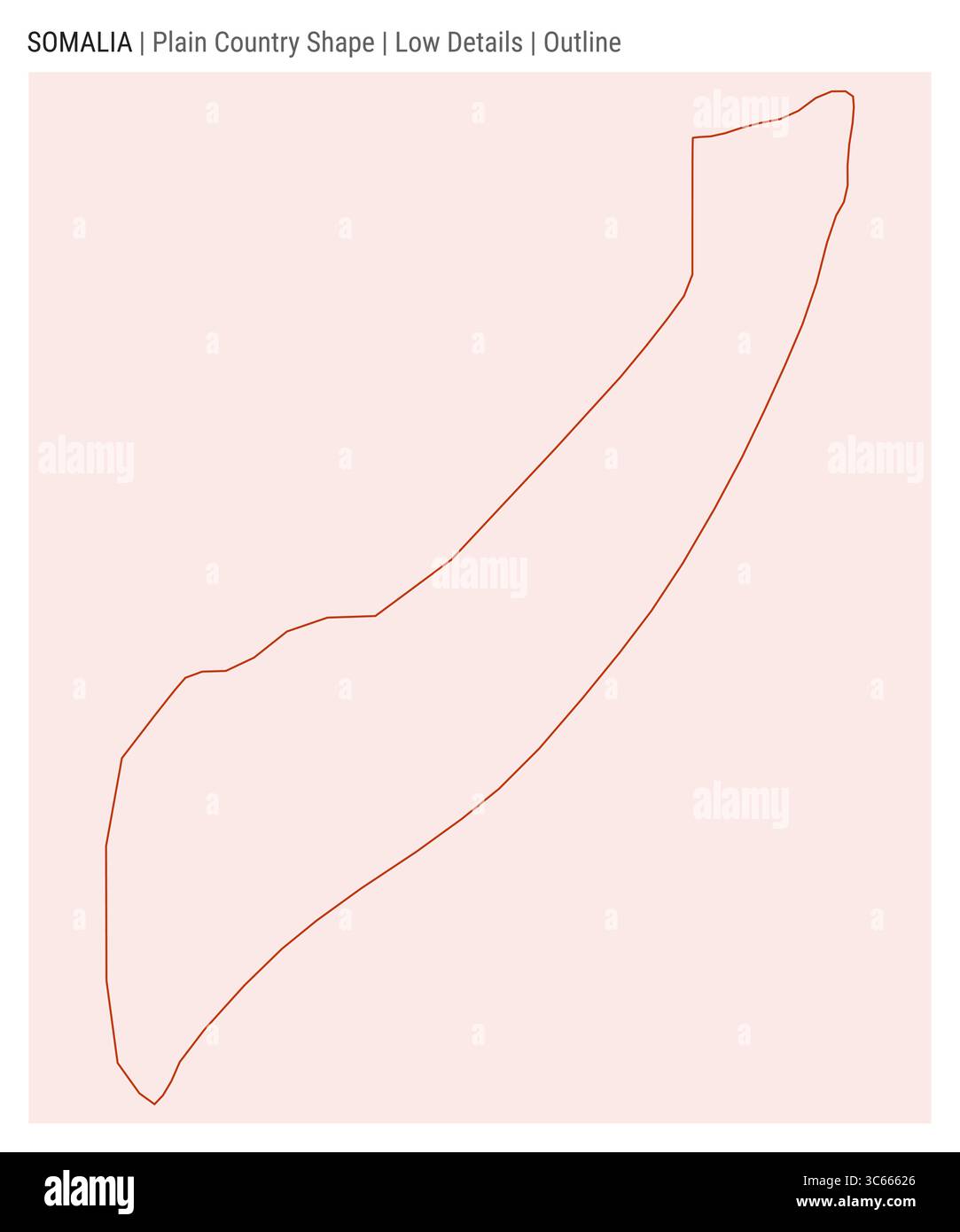 Somalia plain country map. Low details. Outline style. Shape of Somalia ...