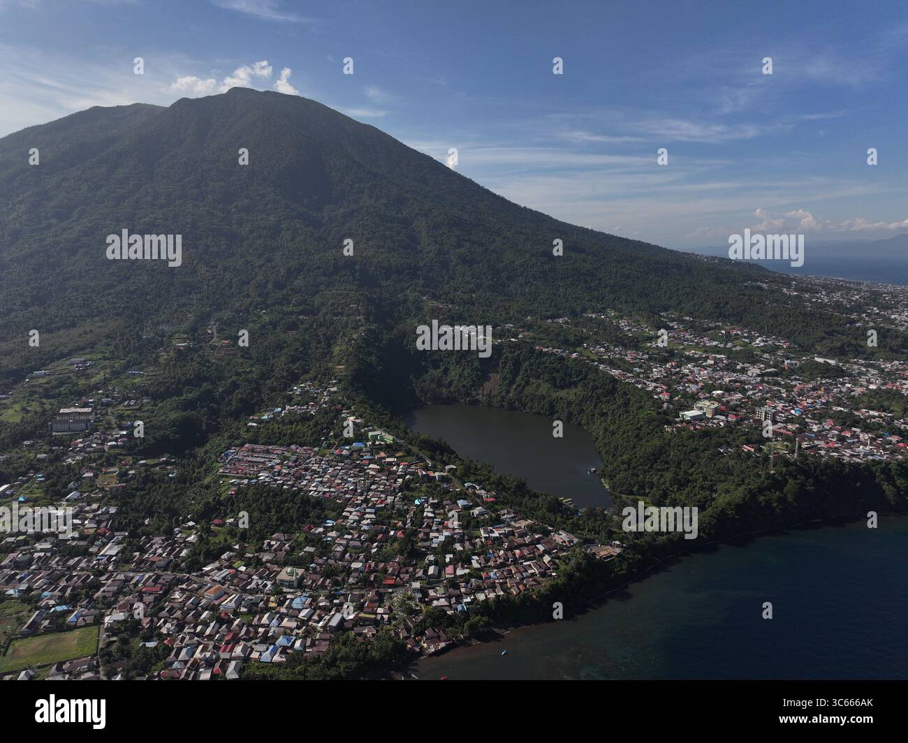 Aerial photography around Ternate Island, in Eastern Indonesia Stock ...