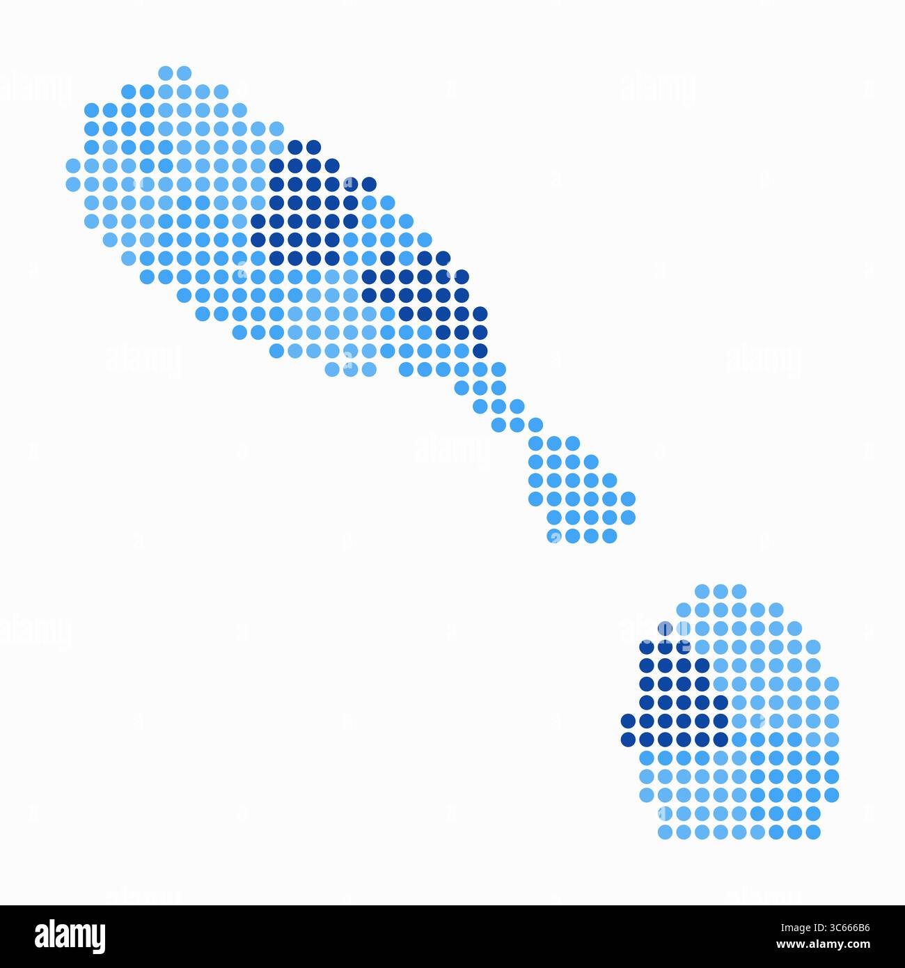 Saint Kitts and Nevis dotted map. Digital style map of the country on ...