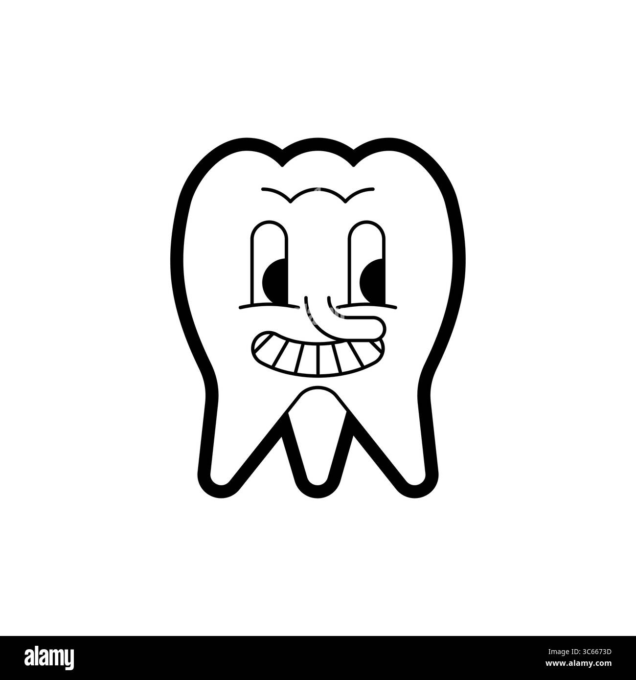 Funny smiling tooth character in cartoon style. Great for dental ...
