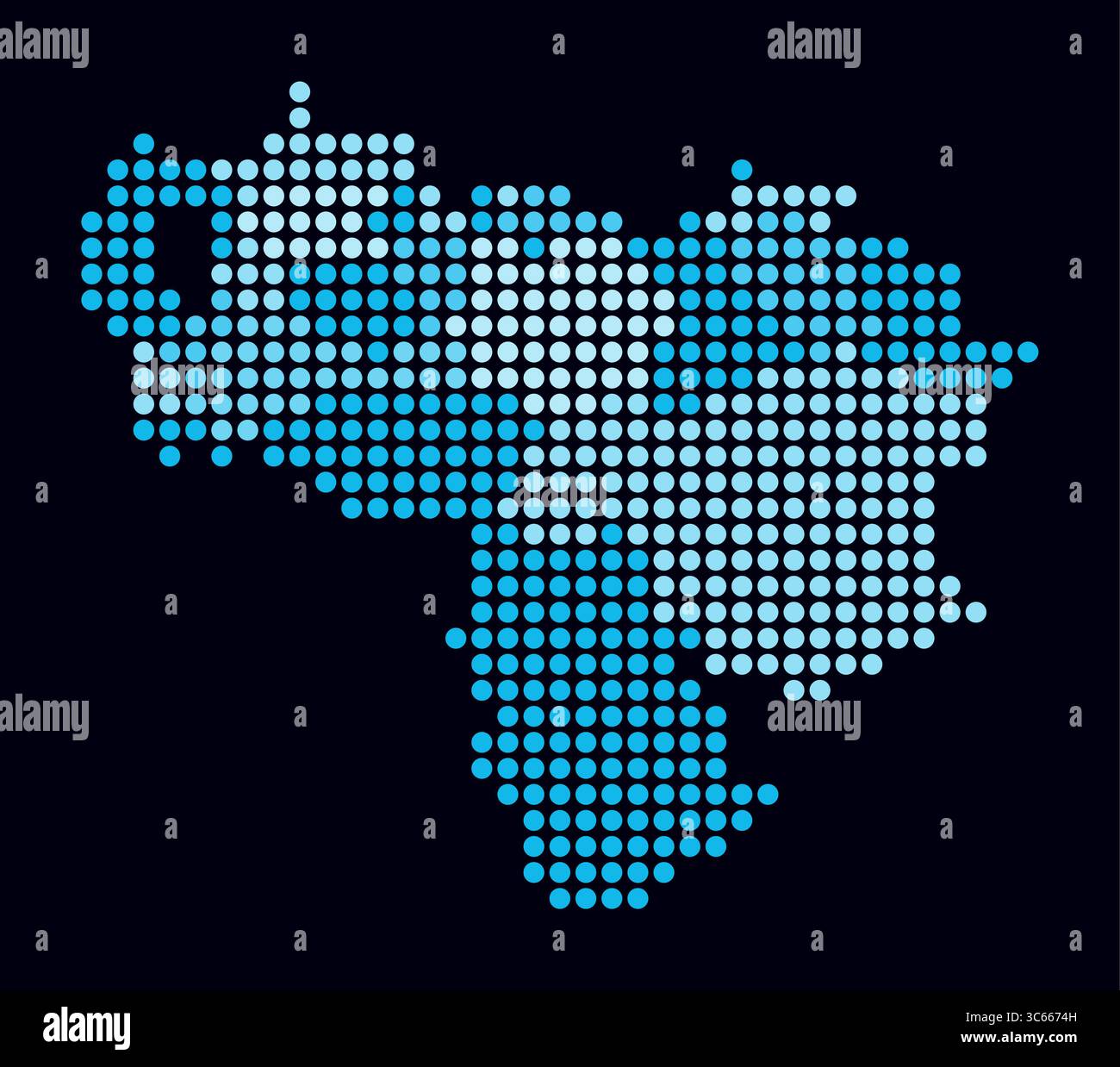 Venezuela dotted map. Digital style map of the country on a dark ...