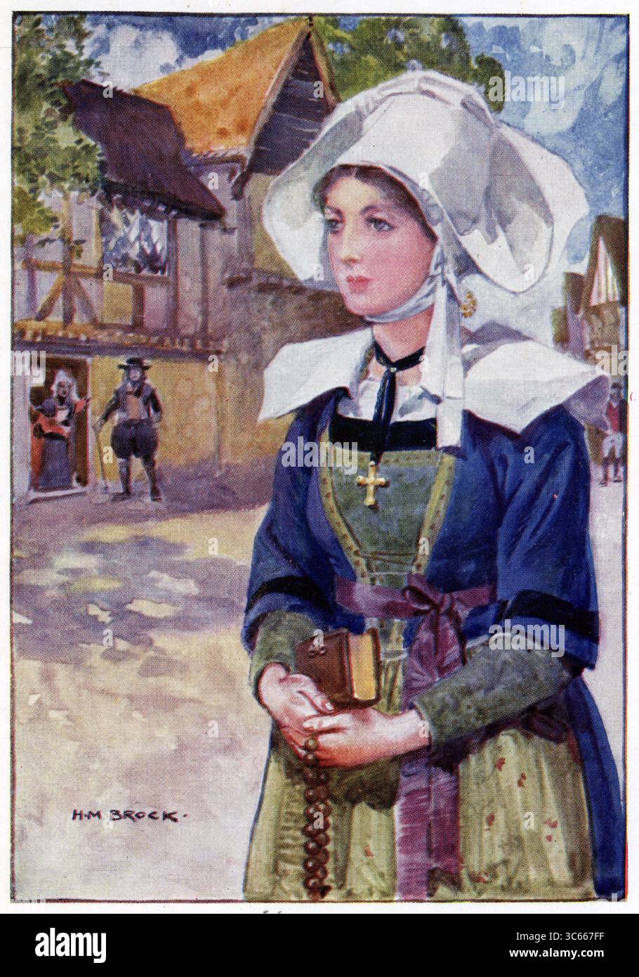 Illustration from the poem Evangeline, A Tale of Acadie, an epic by the ...