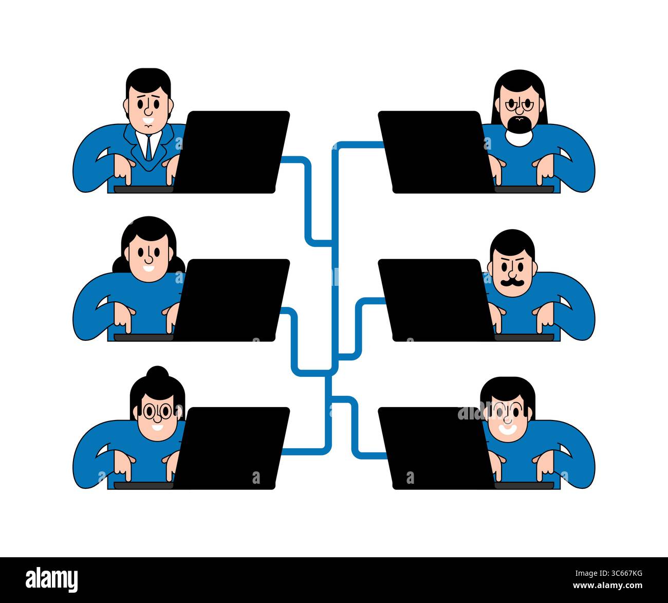 Teamwork people avatars laptops hi-res stock photography and images - Alamy