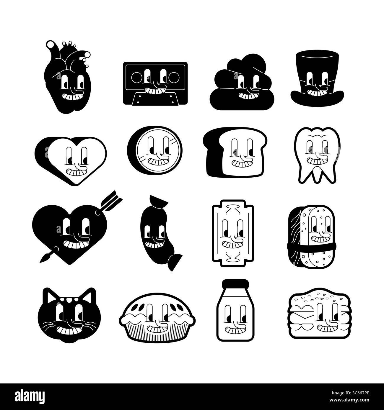 Quirky vectors Black and White Stock Photos & Images - Alamy