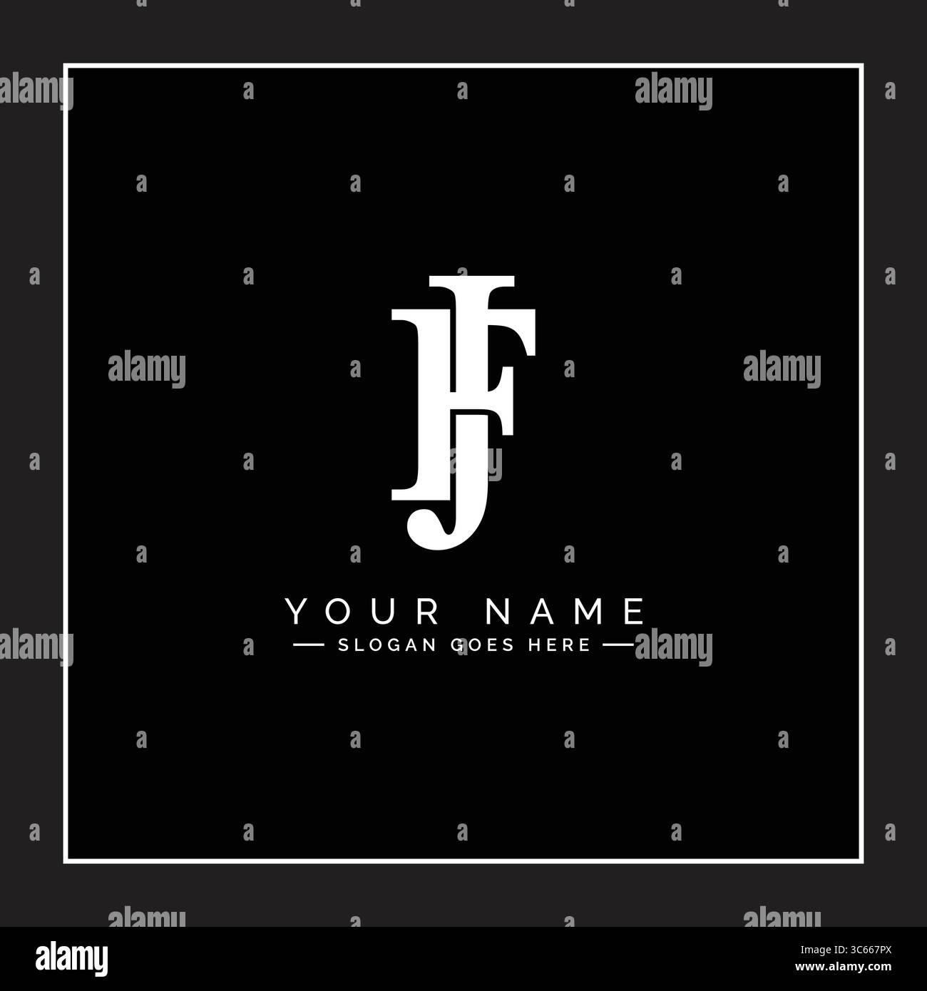 Abstract Letter JF or FJ Logo - Initial Monogram Template for Alphabet ...