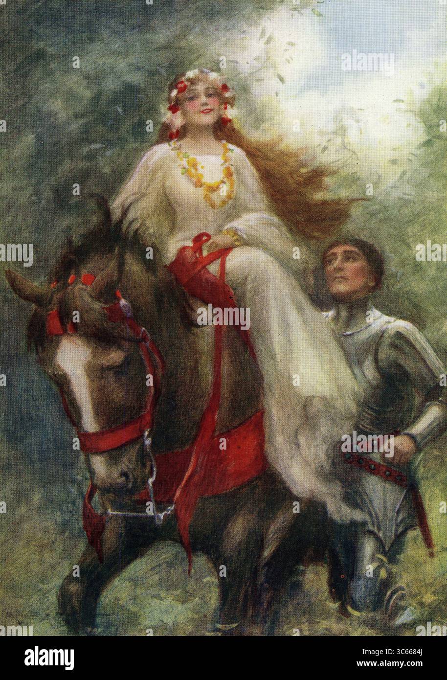 Illustration from the John Keats poem La Belle Dame sans Merci Stock ...