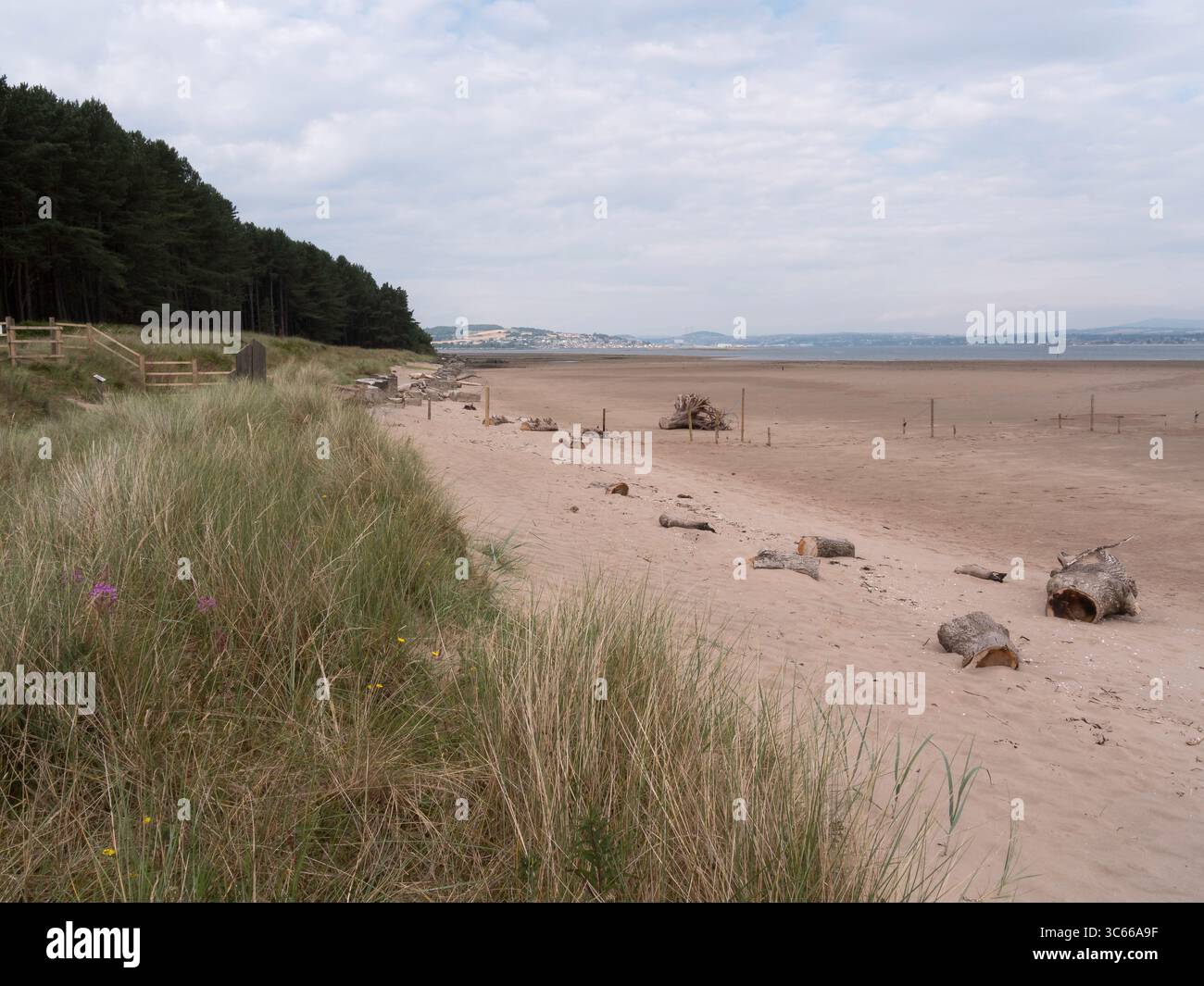 The Fife Coastal Path at the beach at Tentsmuir Point on the north east ...