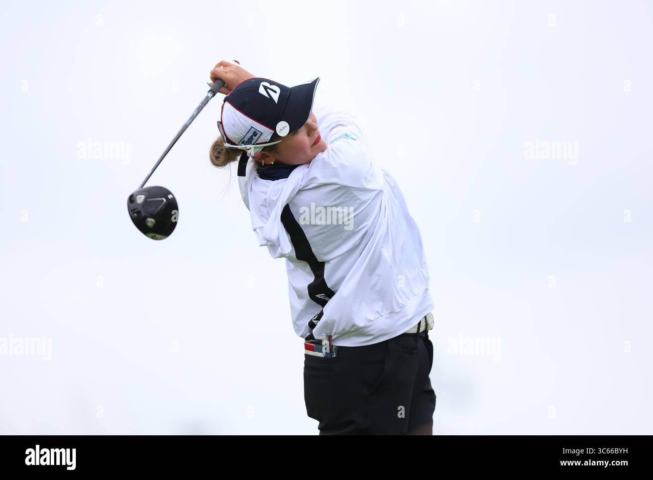 Japan's Shiho Kuwaki on the second tee on day one of the 2025 AIG Women ...