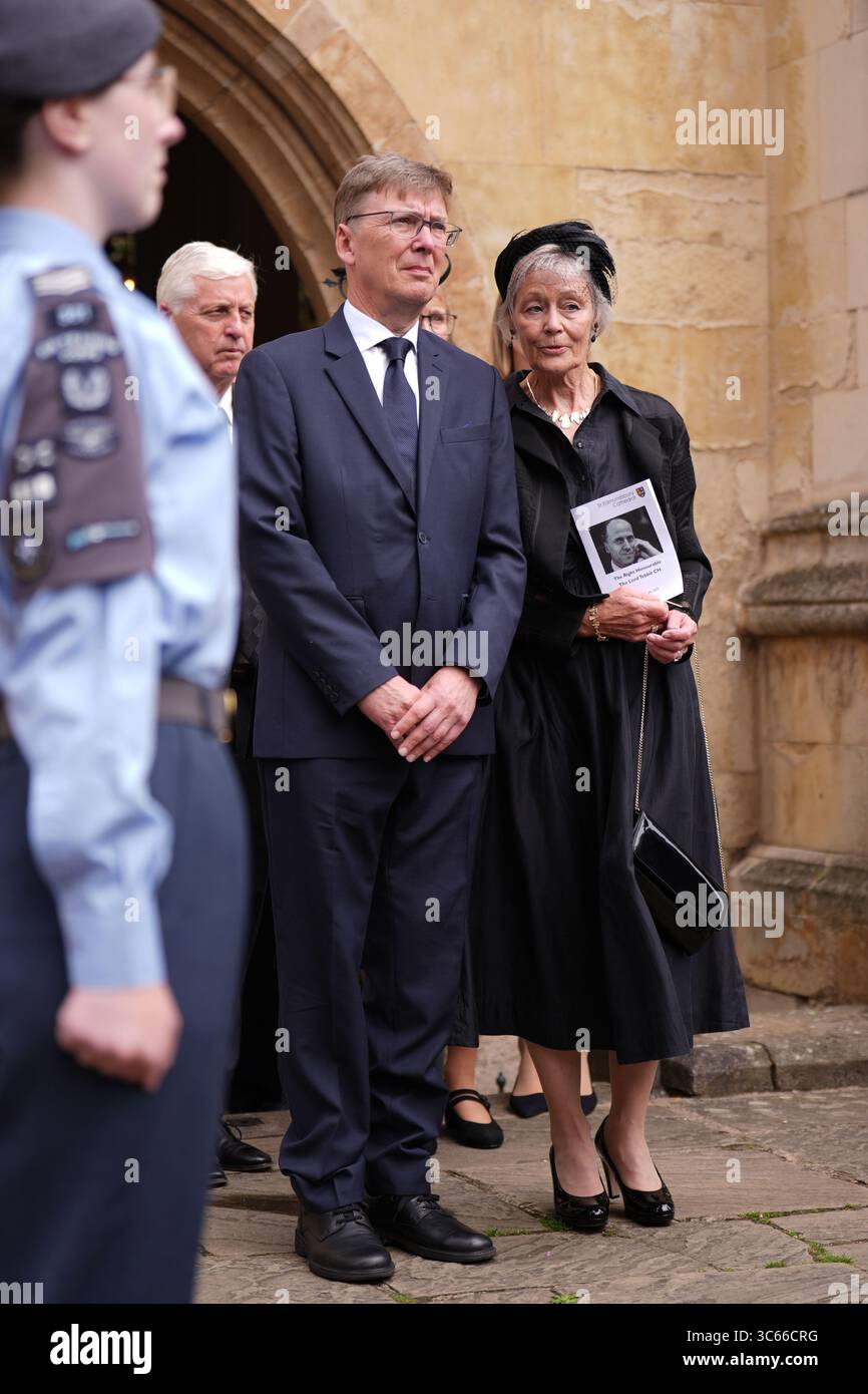 John Tebbit departs the funeral of Lord Norman Tebbit, at St ...