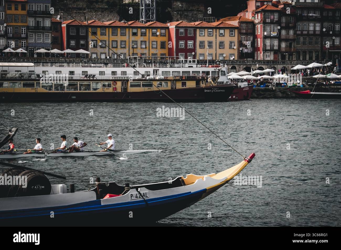 Porto, Portugal - 17 June 2022: View of the Douro River reflecting the ...