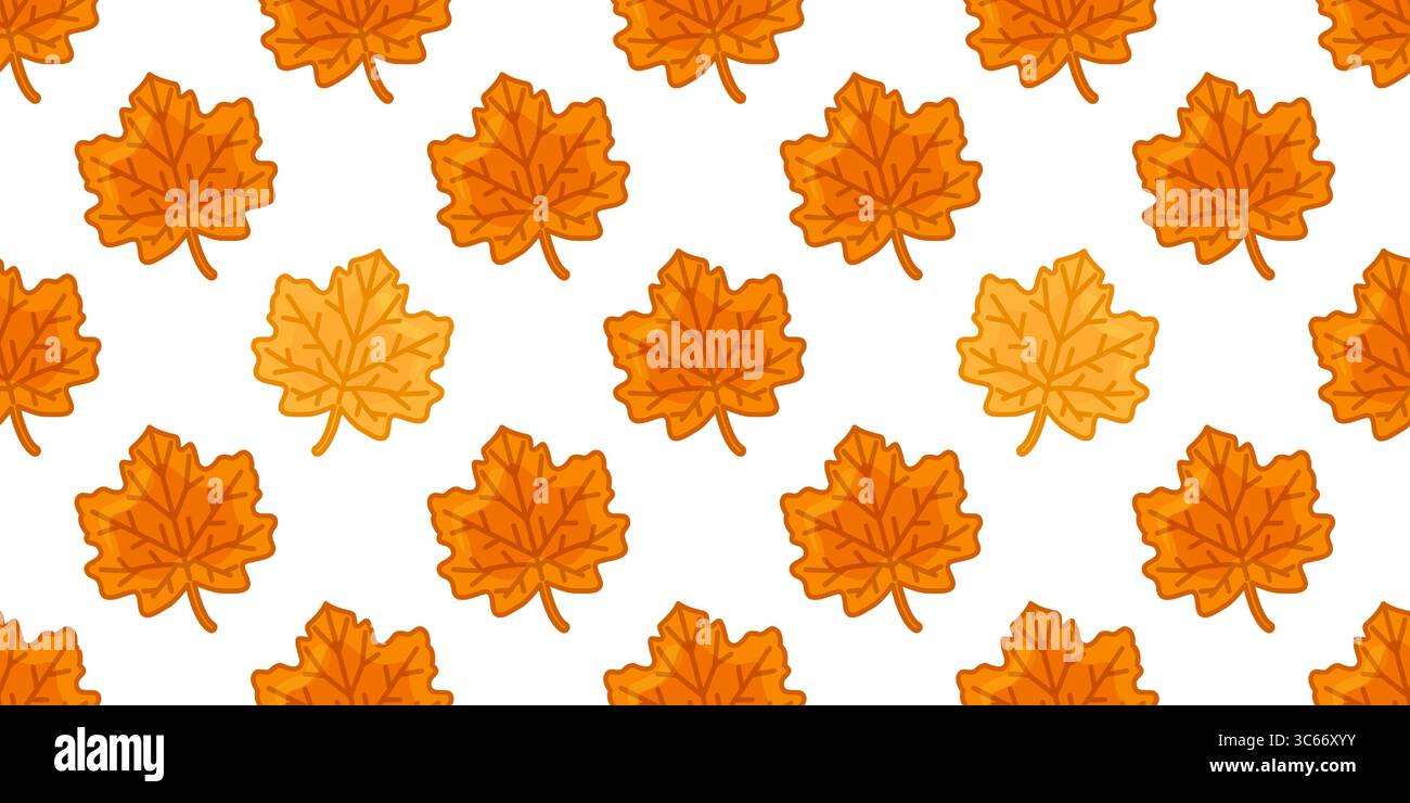Seamless Cartoon Maple Leaf Pattern Stock Vector Image & Art - Alamy
