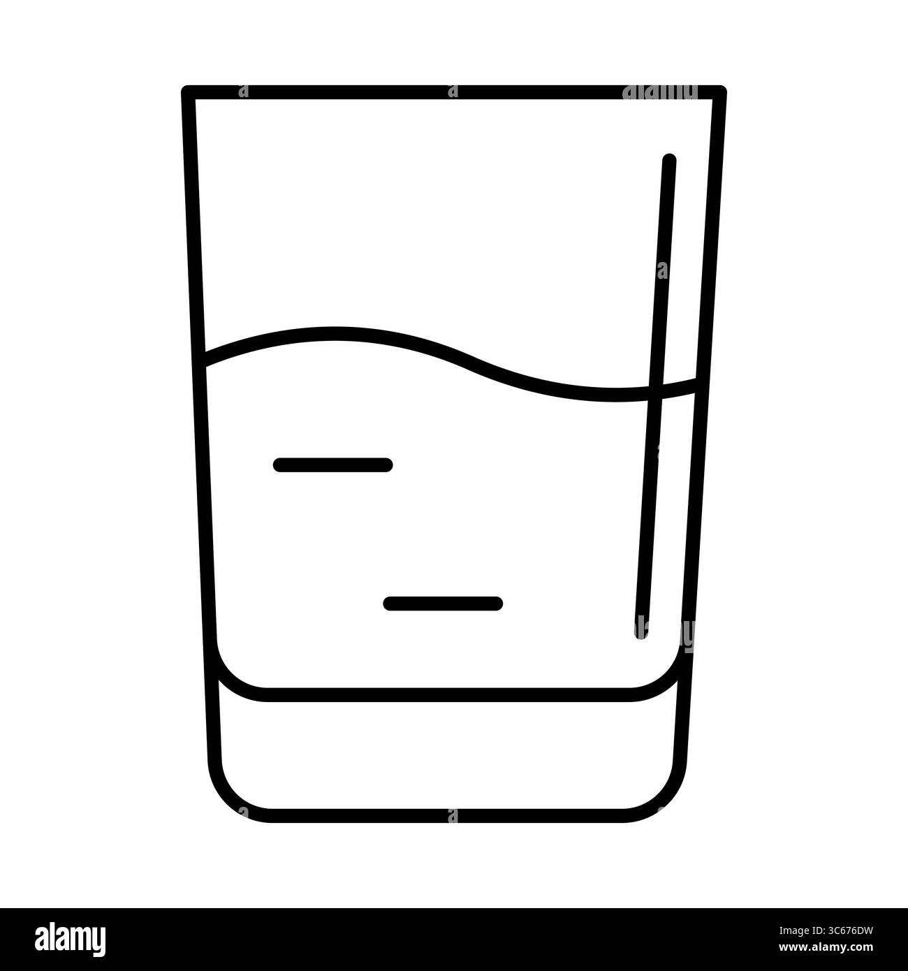 Glass of water icon. Aqua or liquid thin line illustration Stock Vector ...