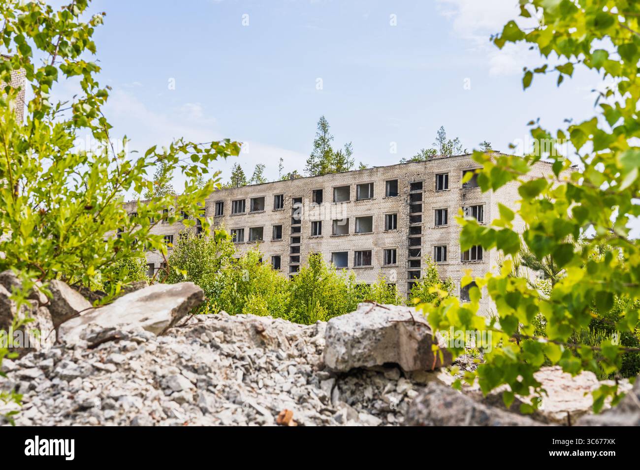 Overgrown Rubble in Irbene Ghost Town Frames Abandoned Soviet Apartment ...