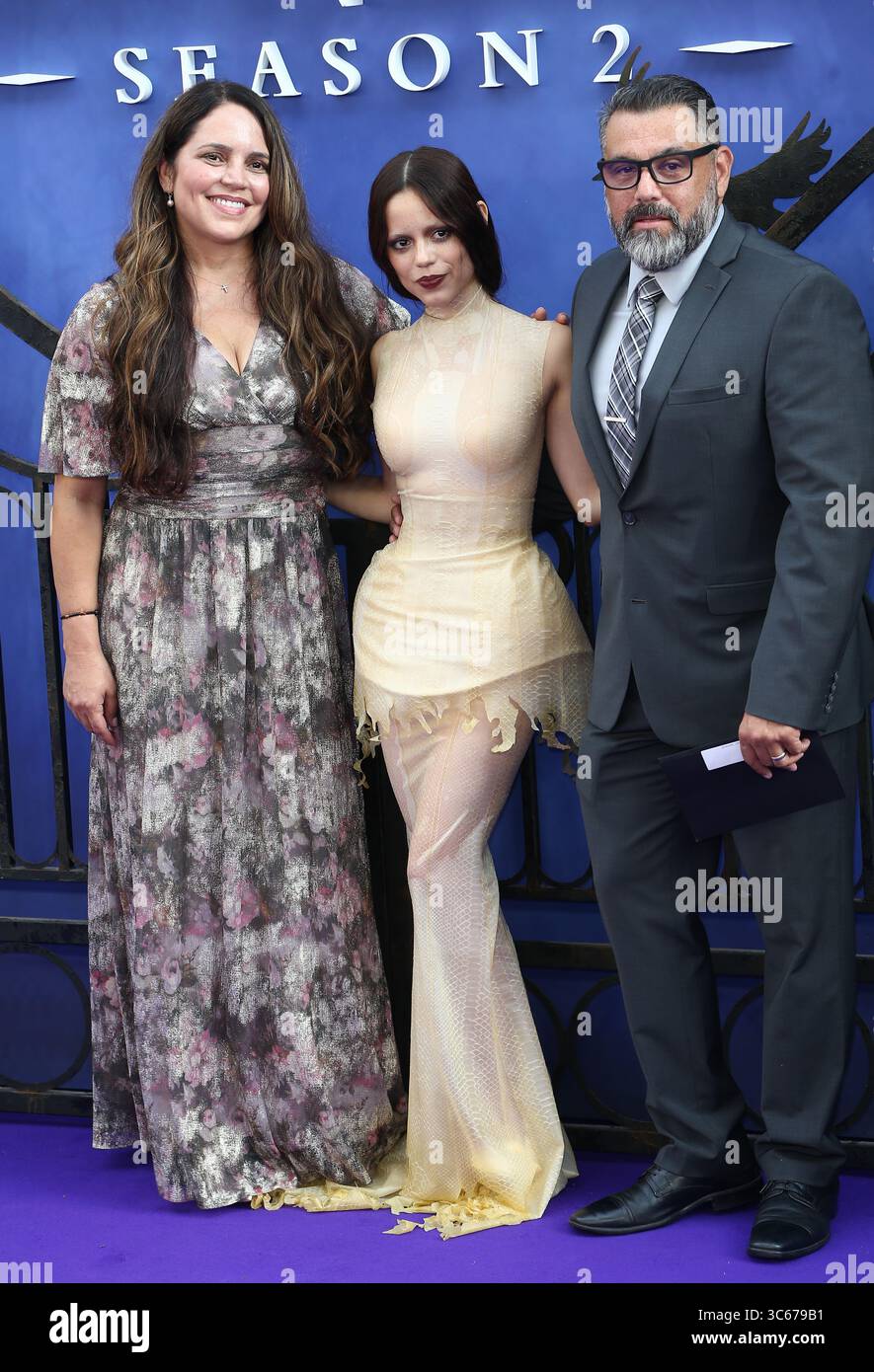 Natalie Ortega, Jenna Ortega and Edward Ortega attend the "Wednesday ...