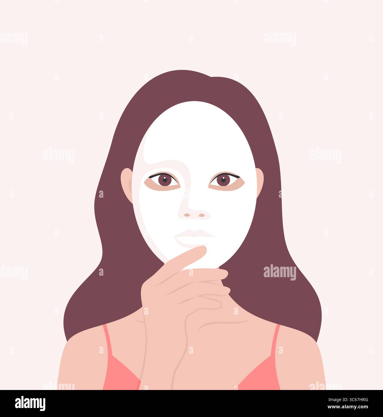 Portrait mysterious woman face Stock Vector Images - Alamy