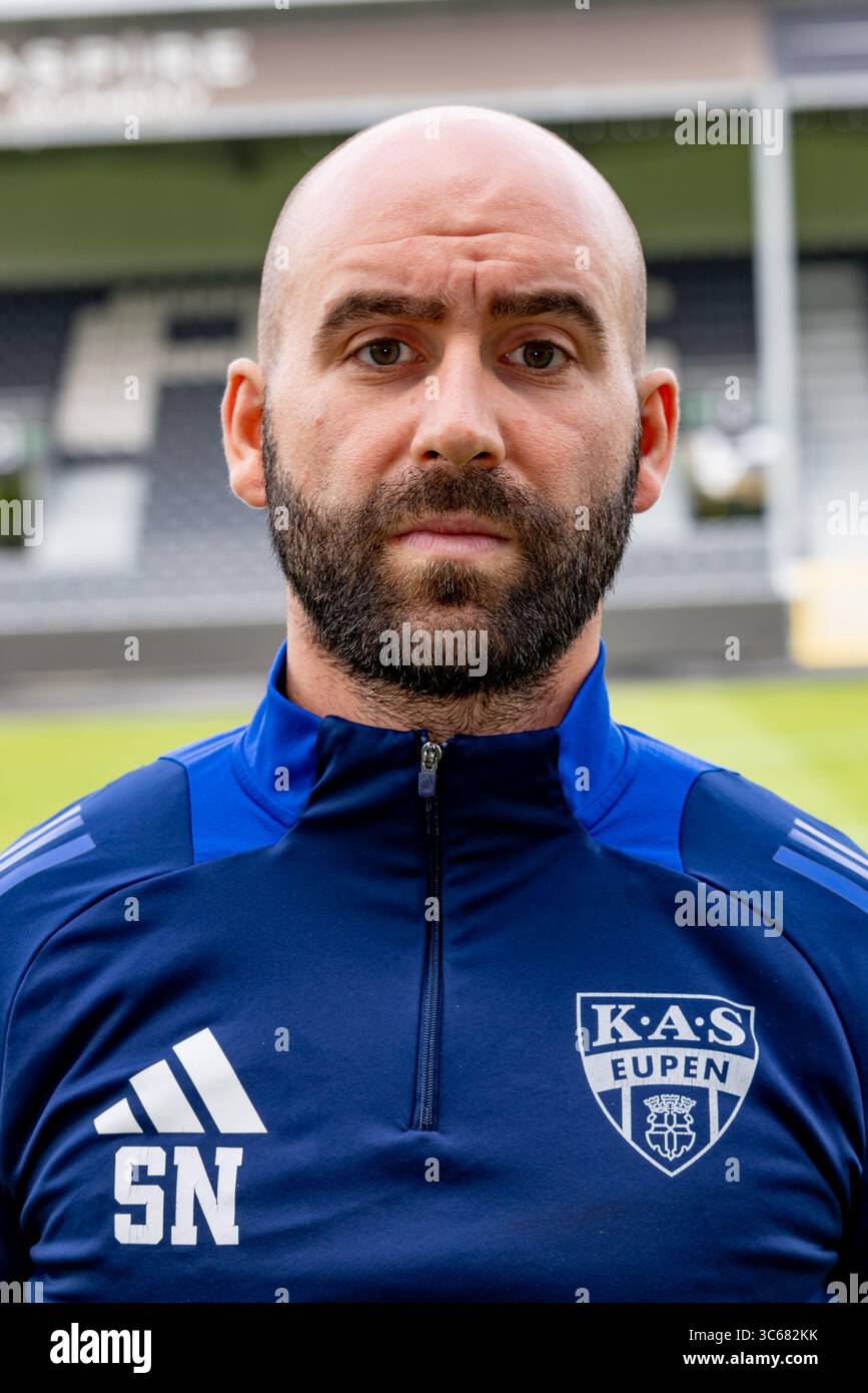 Eupen, Belgium. 31st July, 2025. Eupen's kitman Scott Nicoll poses for ...