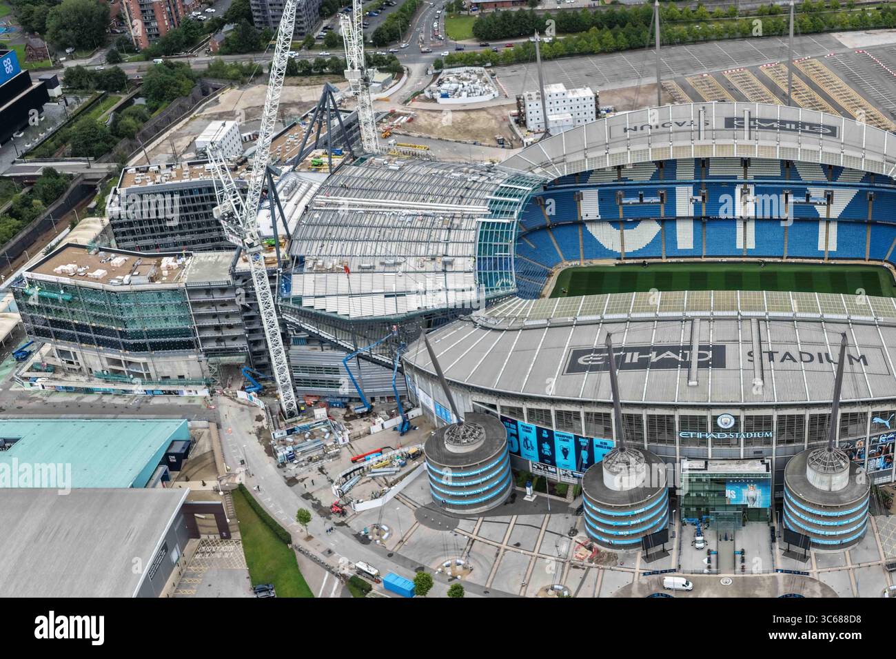 The North Stand of the Etihad Stadium is presently being expanded as ...