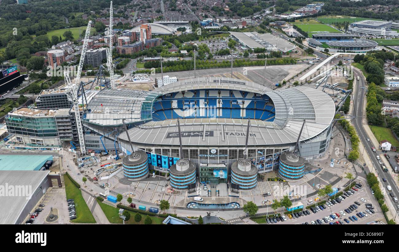 The North Stand of the Etihad Stadium is presently being expanded as ...