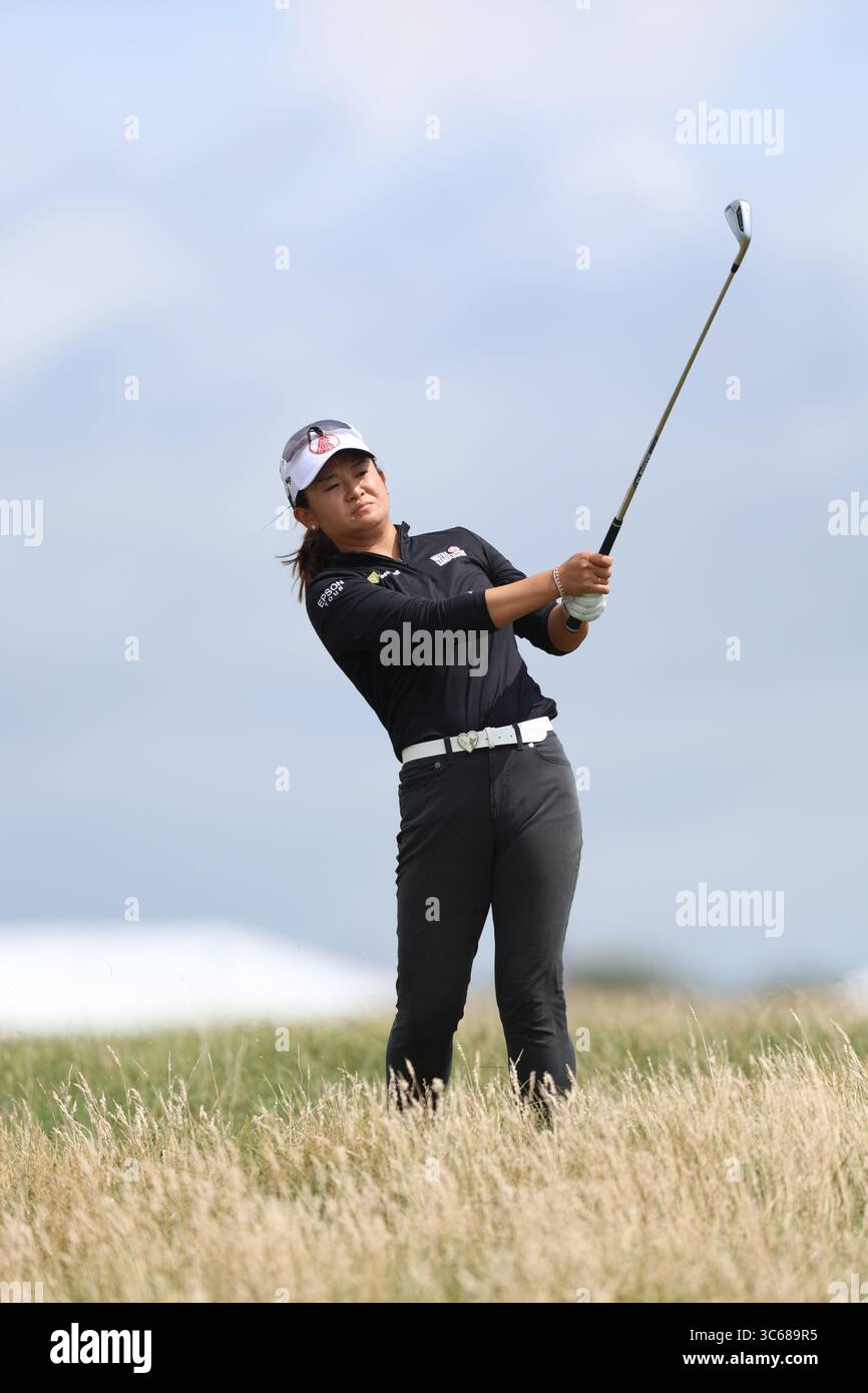 USA's Jenny Bae on the 14th on day one of the 2025 AIG Women's Open at ...