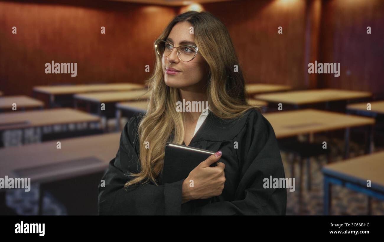 Woman judge wearing black robe hi-res stock photography and images - Alamy