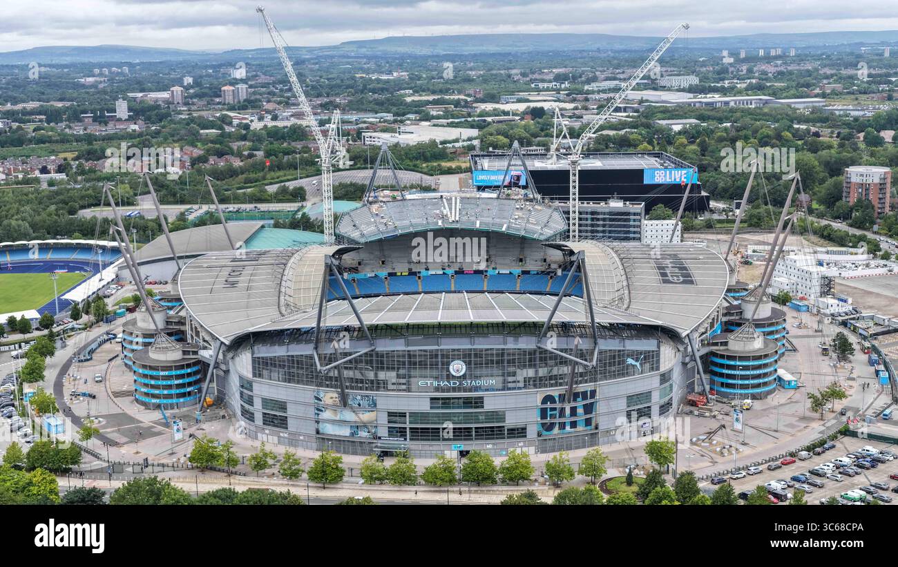 The North Stand of the Etihad Stadium is presently being expanded as ...