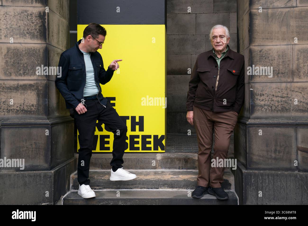 Writer James Graham (left) and actor Brian Cox (right), ahead of the ...