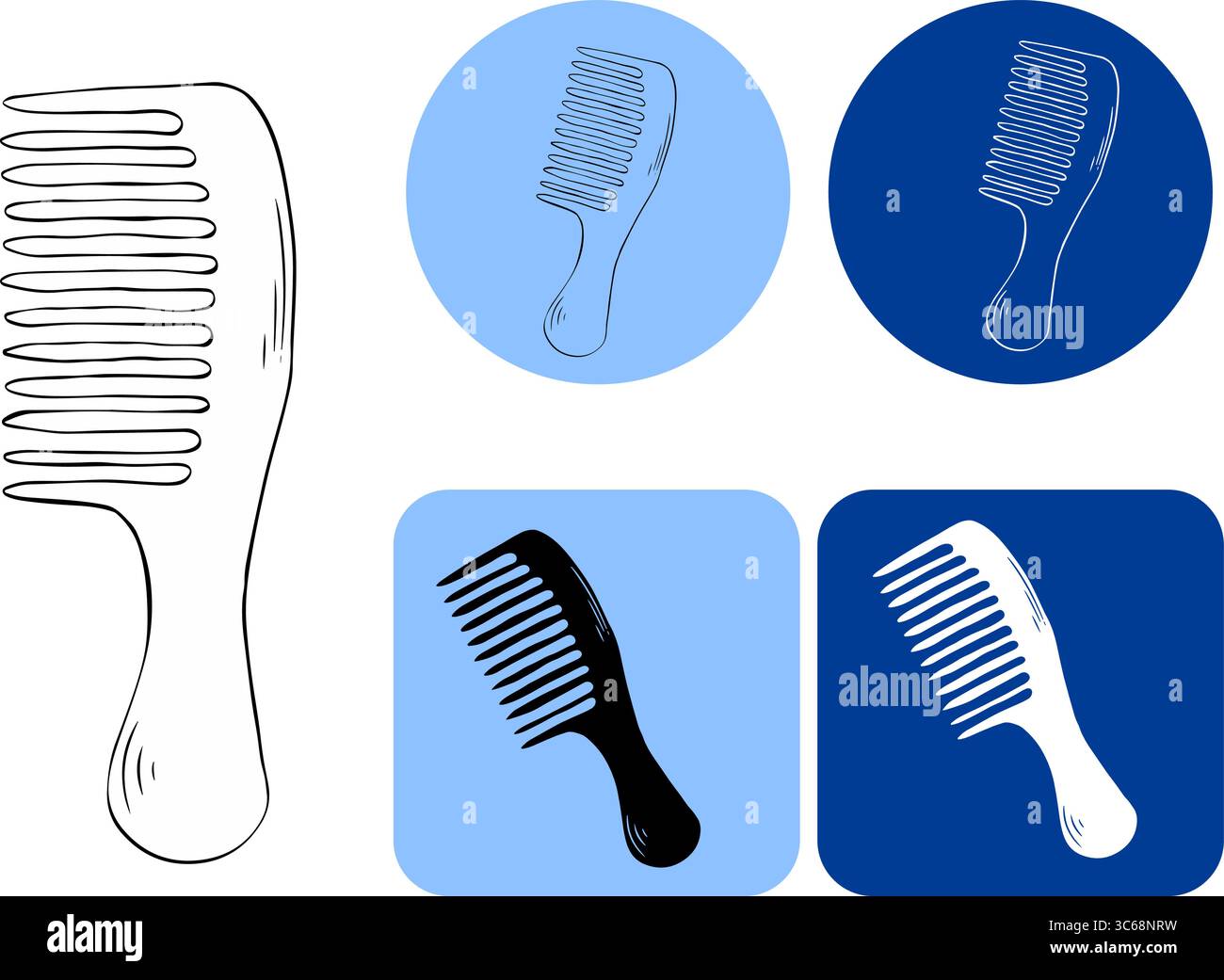 Comb line icon dry Stock Vector Images - Alamy